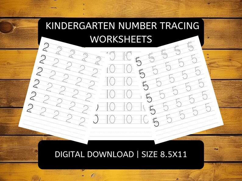 Trace Numbers 1-10 Kindergarten Handwriting Practice - Etsy