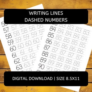 Print Handwriting Numbers 1-100 | Kindergarten Age and Up - Etsy