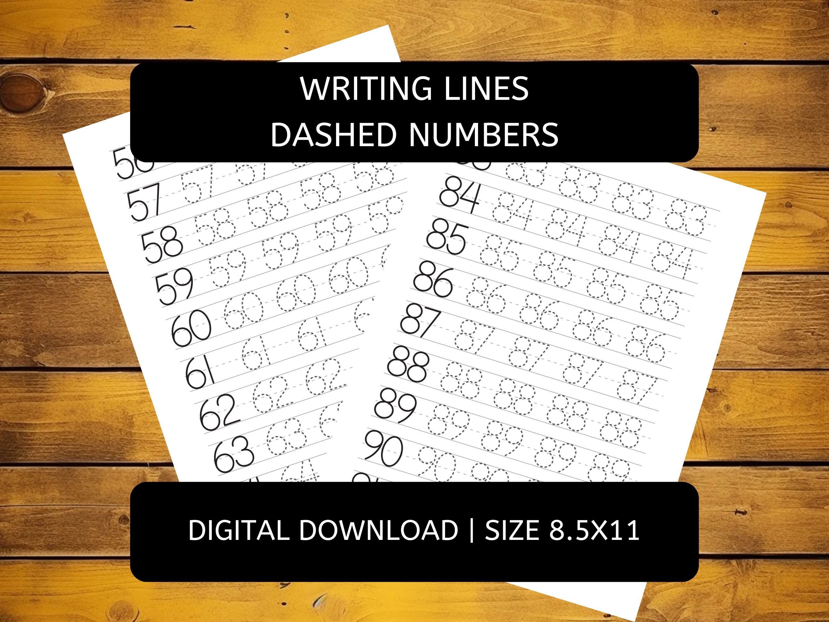 Print Handwriting Numbers 1-100 | Kindergarten Age and Up - Etsy