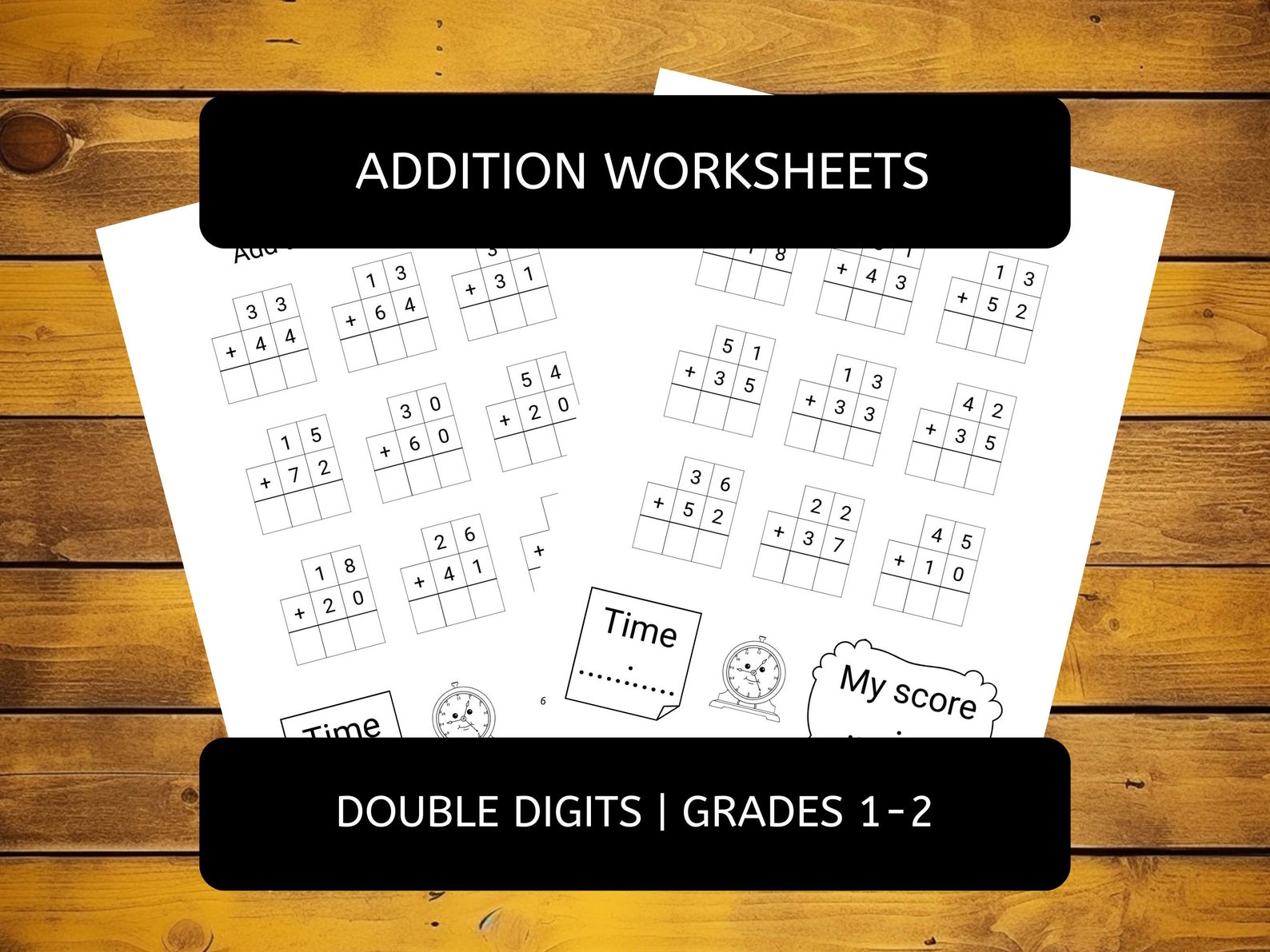 Math Addition and Subtraction Worksheets | Double Digits No Regrouping ...
