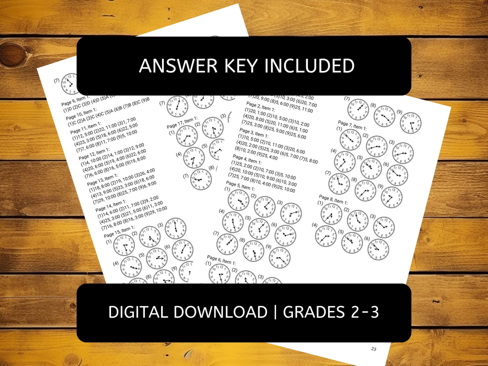 Telling Time Worksheets Grades 2-3 | Homeschool Printable - Etsy