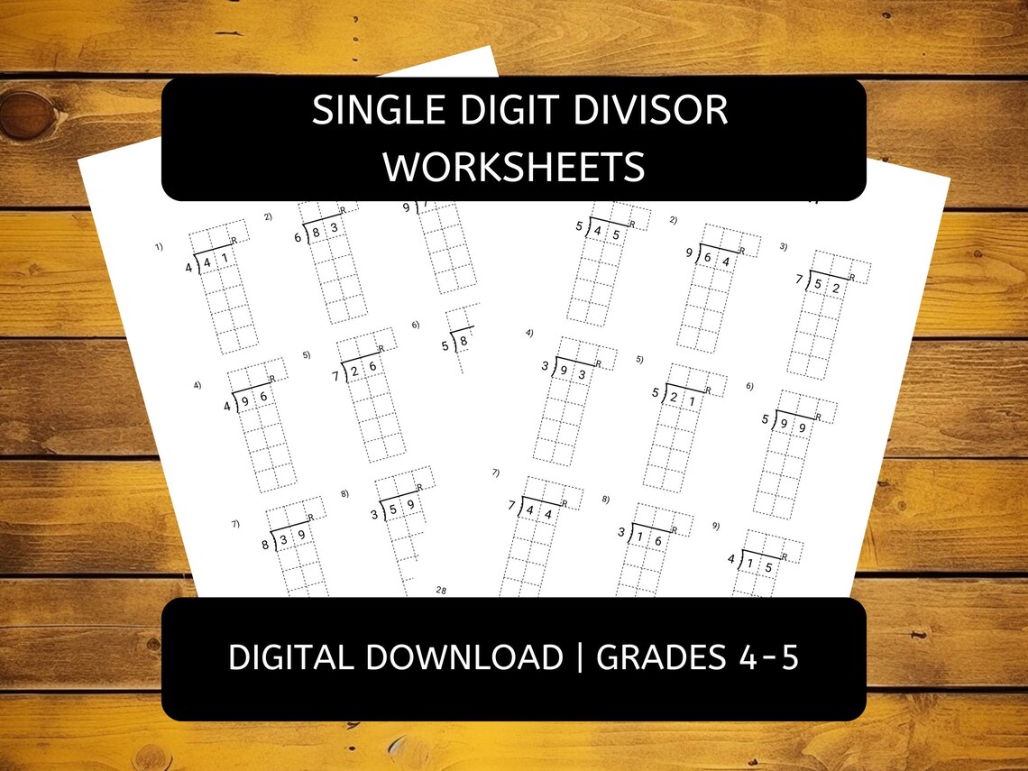 Math Multiplication and Division Worksheets | Grades 4-5 - Etsy