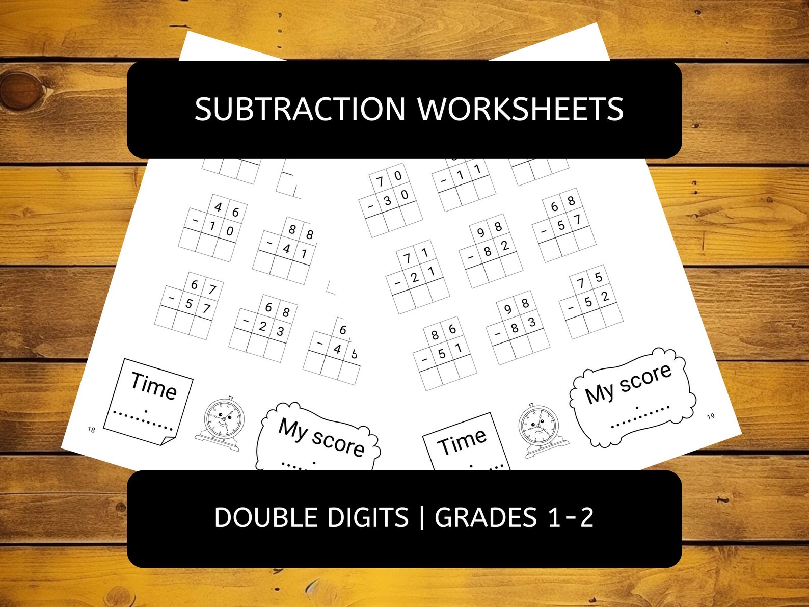 Math Addition and Subtraction Worksheets | Double Digits No Regrouping ...