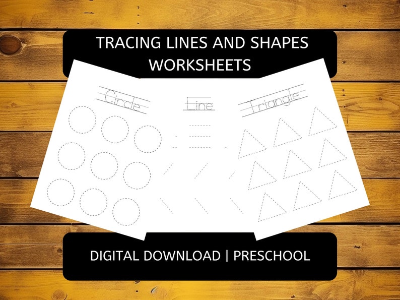 Preschool Line and Shape Tracing Worksheets - Etsy