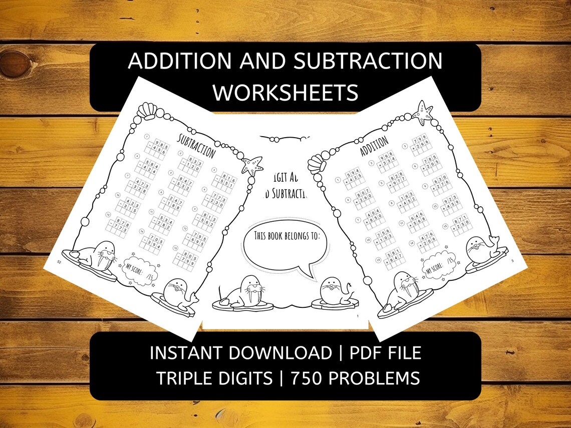 50 Printable Triple Digit Addition and Subtraction Practice Worksheets ...