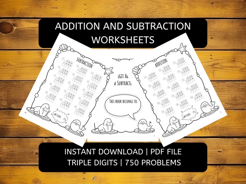 50 Printable Triple Digit Addition and Subtraction Practice Worksheets ...