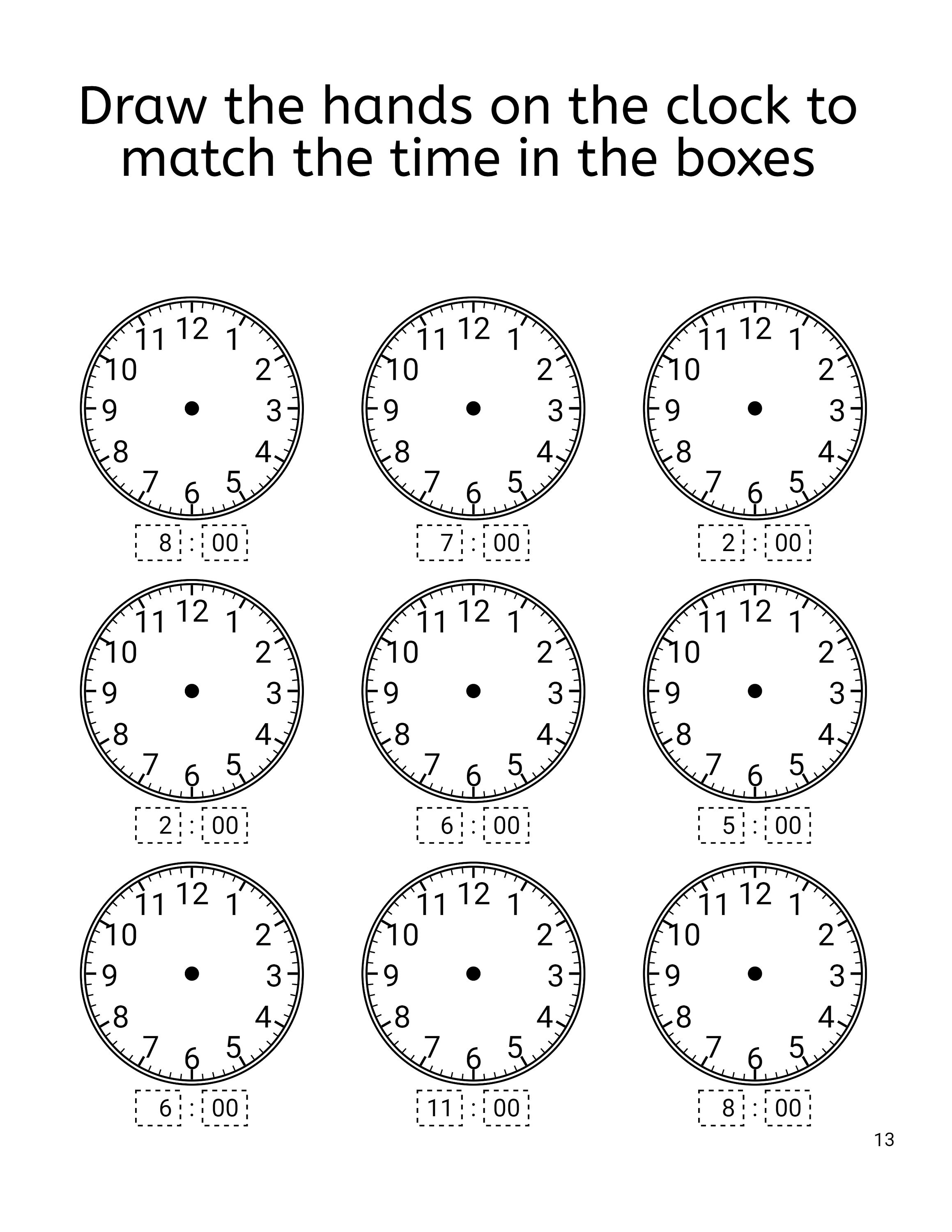 Telling Time Worksheets Kindergarten - Etsy