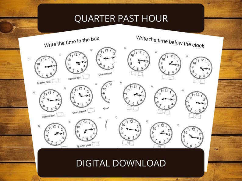 Telling Time Worksheets Grades 1-3 | Hour, Half Hour, Five Minute ...