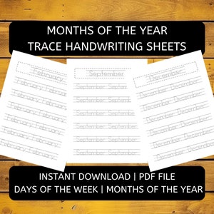 Days of the Week and Months of the Year Preschool and Kindergarten ...