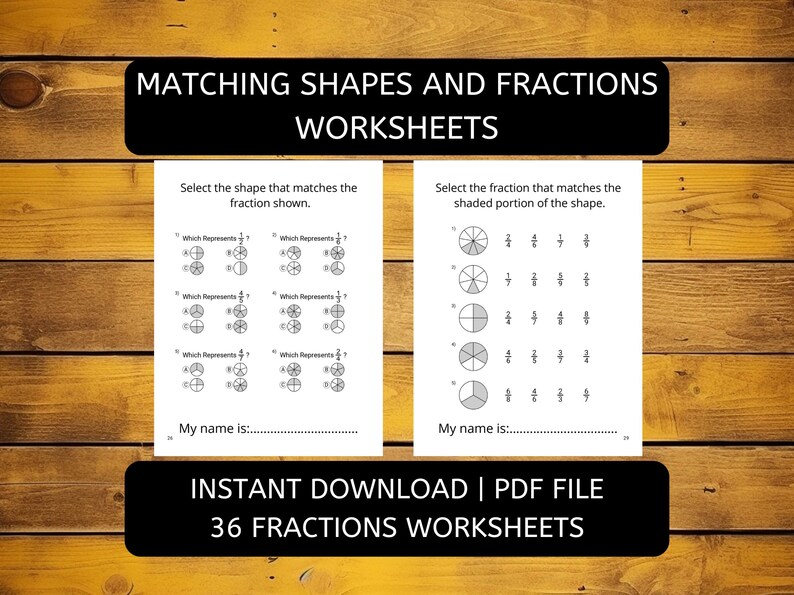 Fraction Worksheets Grades 2-3 - Etsy