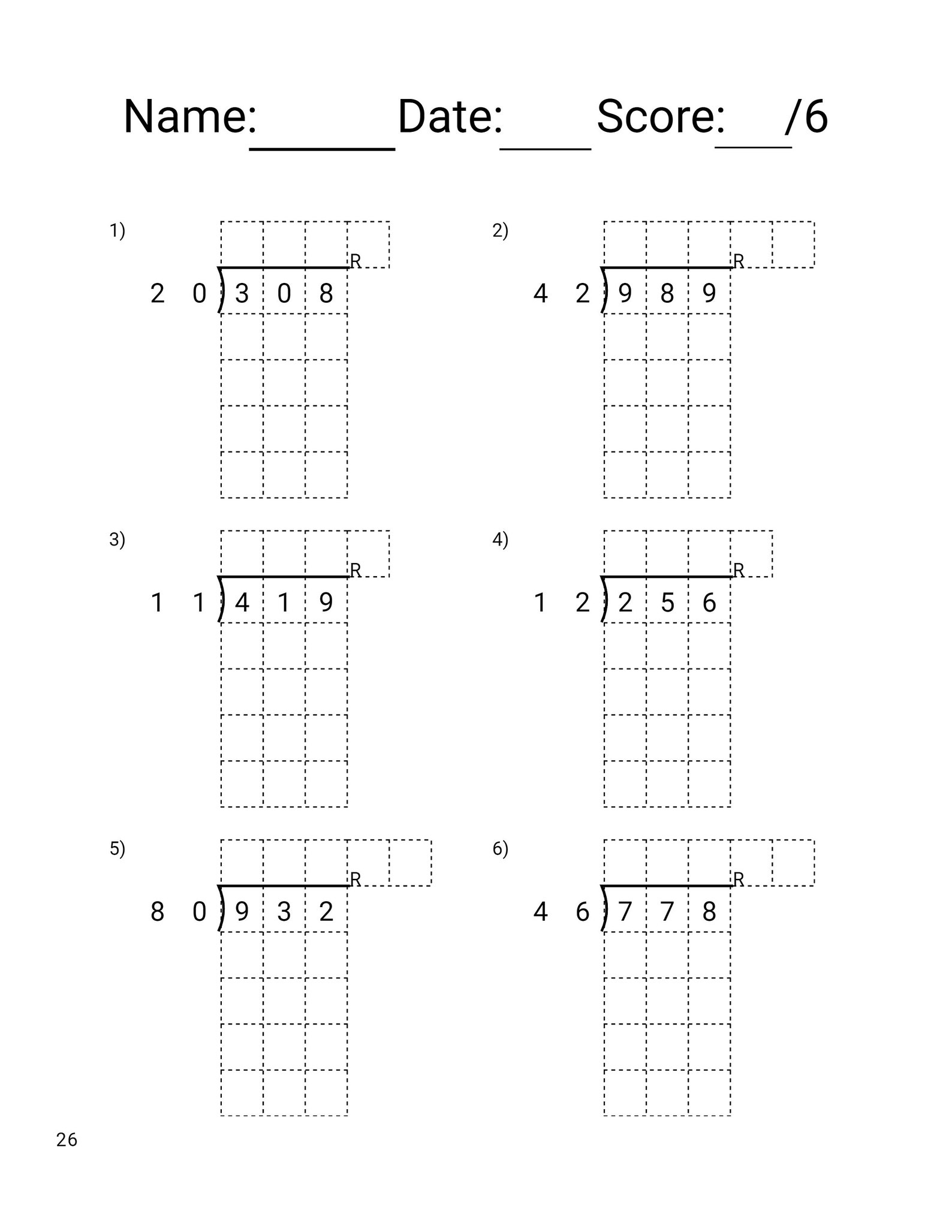 Step Multiplication and Long Division Worksheets for Grades 5-7 - Etsy