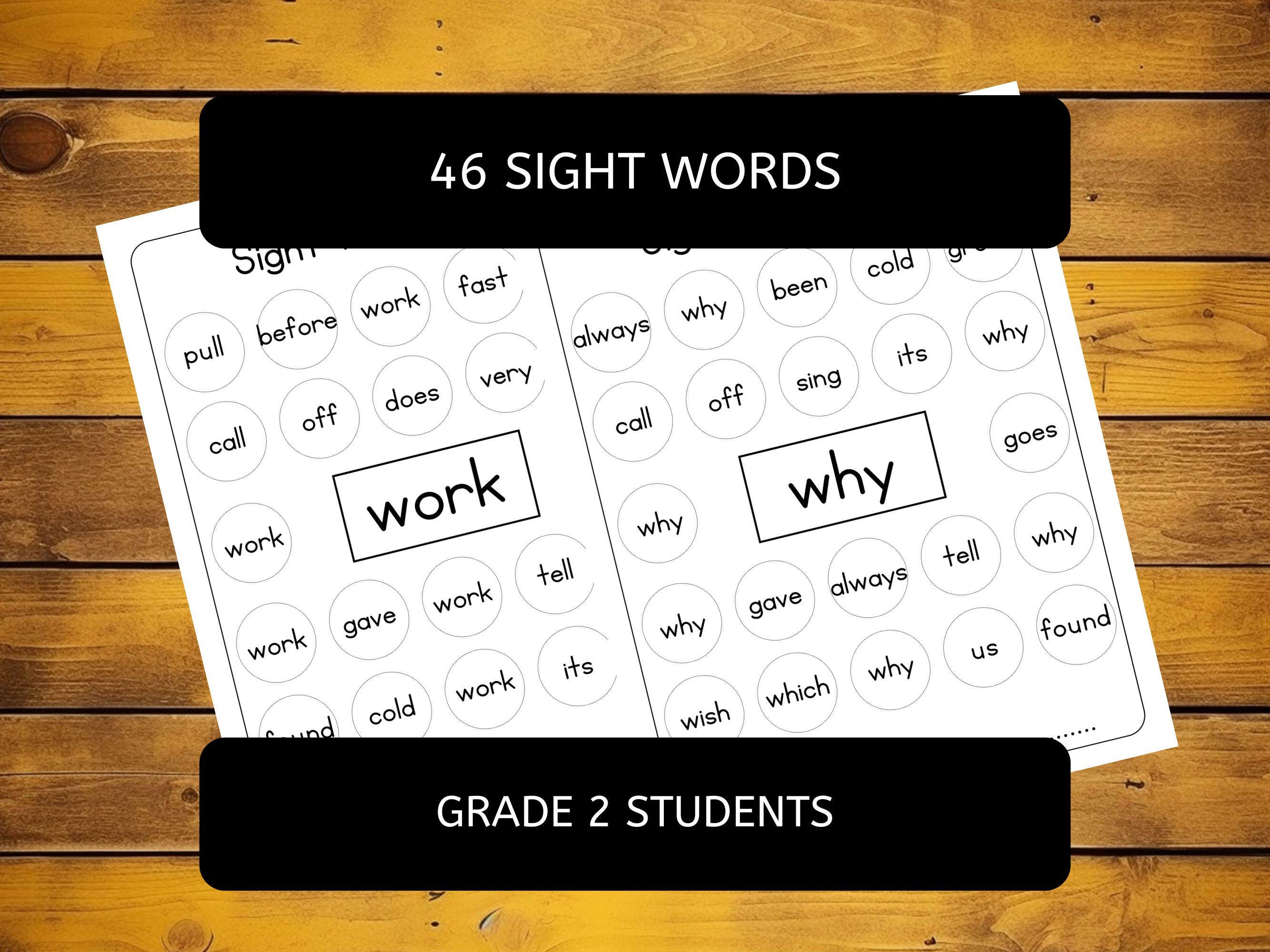 Printable Sight Words Dab It Worksheets | Grade 2 - Etsy
