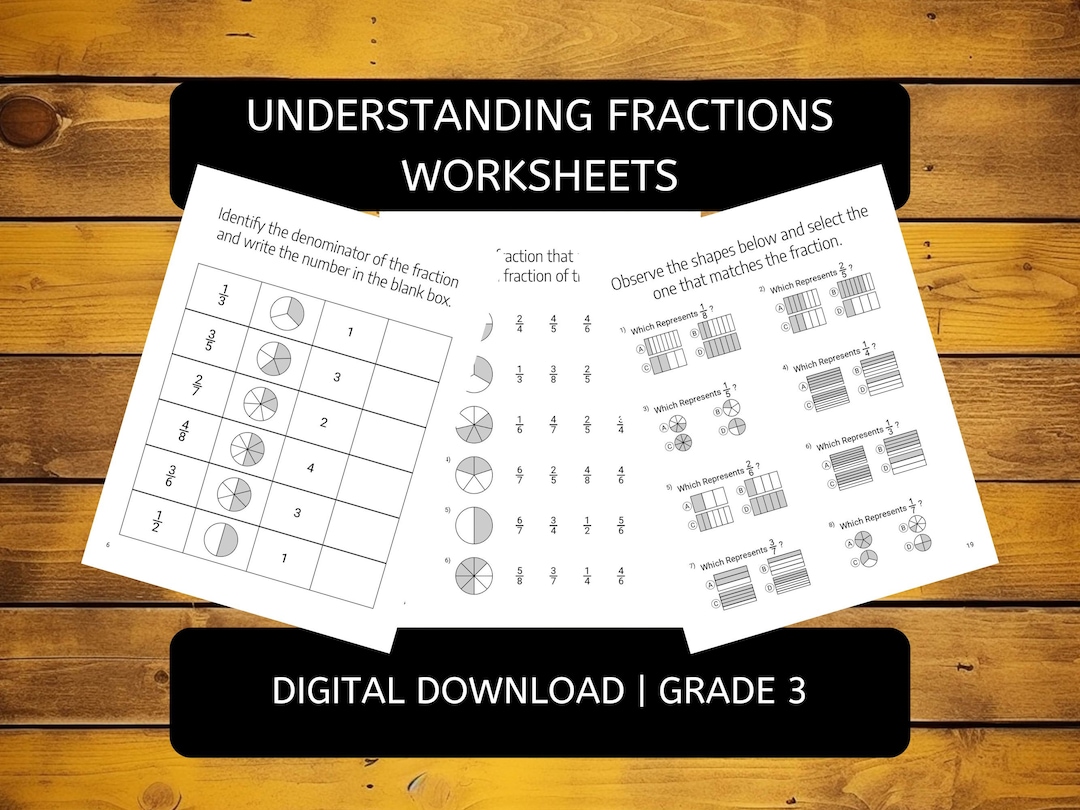 Understanding Fractions Worksheets Grade 3 - Etsy