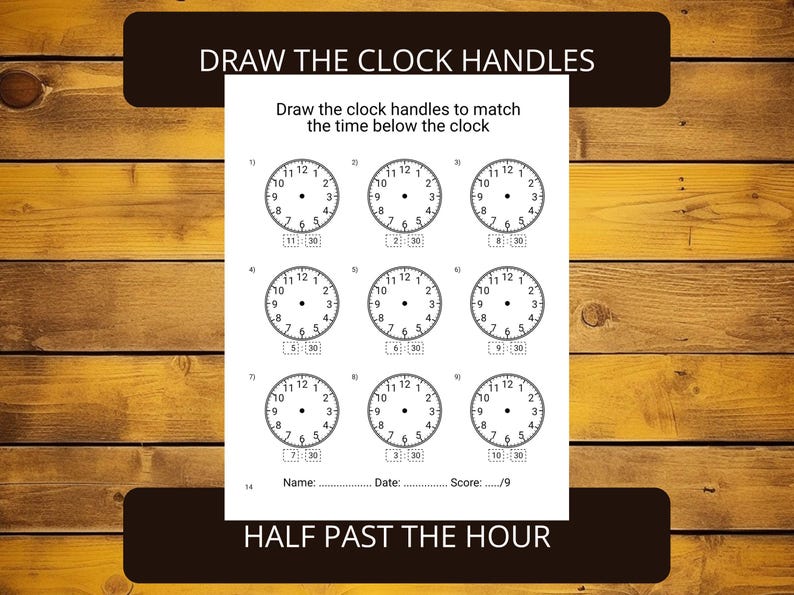 Grade 1 Telling Time Worksheets | Hour Half Hour Analog Digital (PDF ...