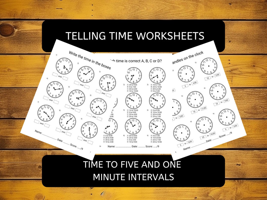 Telling Time Worksheets Grades 2-3 | Homeschool Printable - Etsy