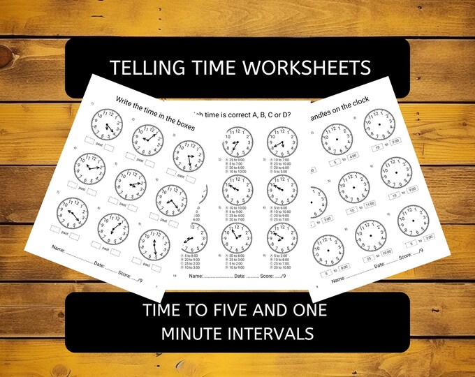 Telling Time Worksheets Grades 2-3 - Etsy