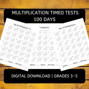 Printable Math Multiplying Practice Worksheets Grades 3-5 | Numbers 0 ...