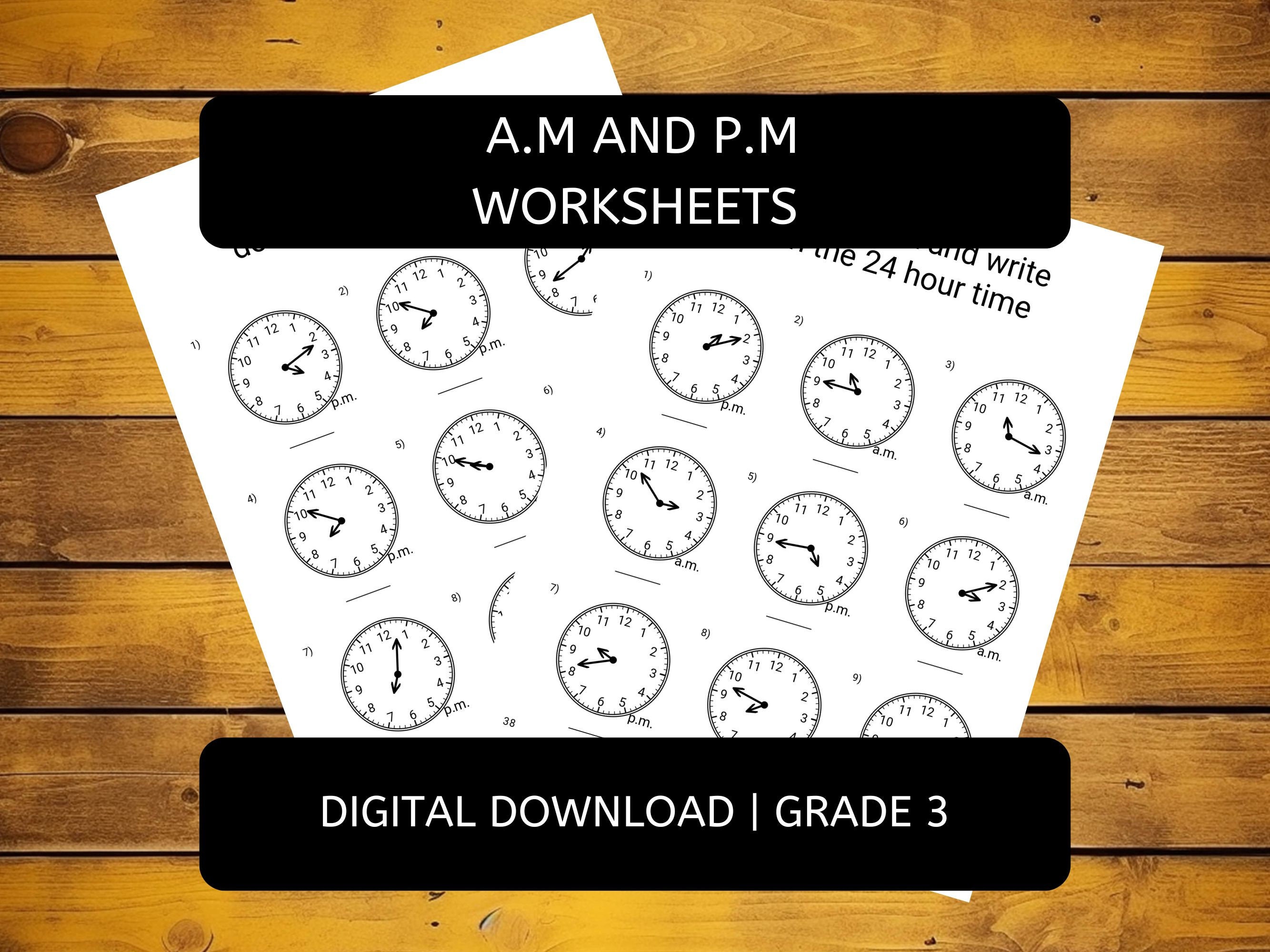 Telling Time Worksheets Grade 3 - Etsy