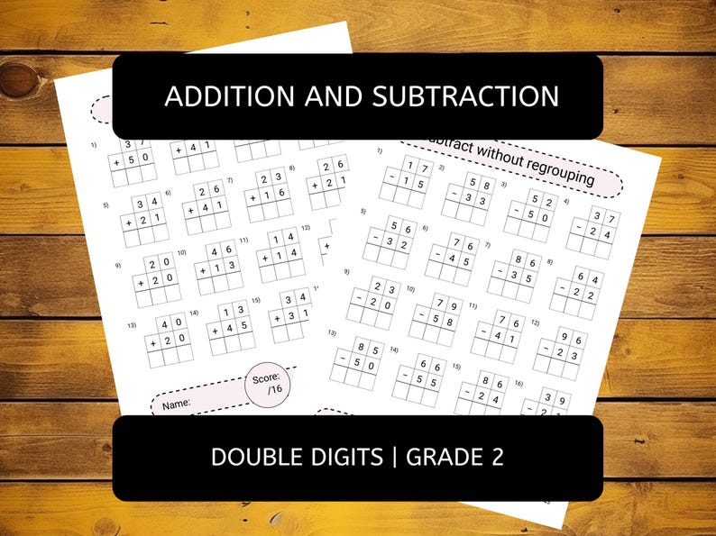 Math Addition and Subtraction Worksheets | Single, Double and Triple ...