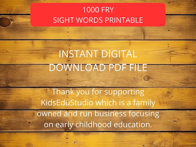 1000 Fry Sight Words Printable | High Frequency Words | Learn Spelling ...