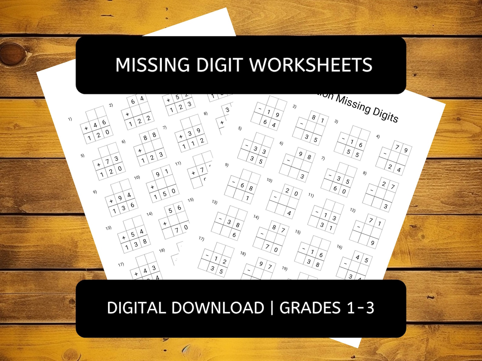 60 Double Digit Addition and Subtraction Worksheets With and Without ...