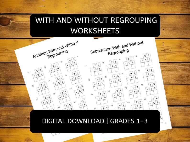 60 Double Digit Addition and Subtraction Worksheets With and Without ...