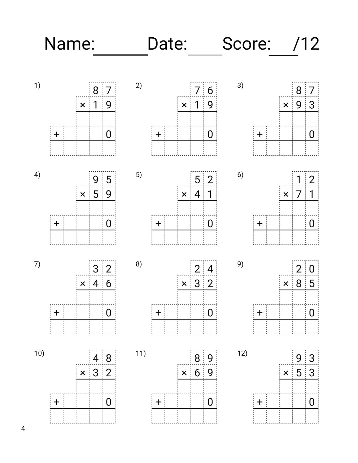 Step Multiplication and Long Division Worksheets for Grades 5-7 - Etsy