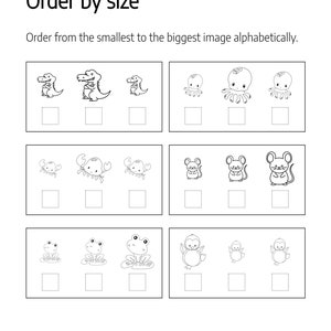 Measurement Worksheets Preschool Relative Size of Objects - Etsy