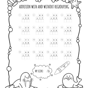 Addition and Subtraction Worksheets for Kids Grades 1-3 - Etsy