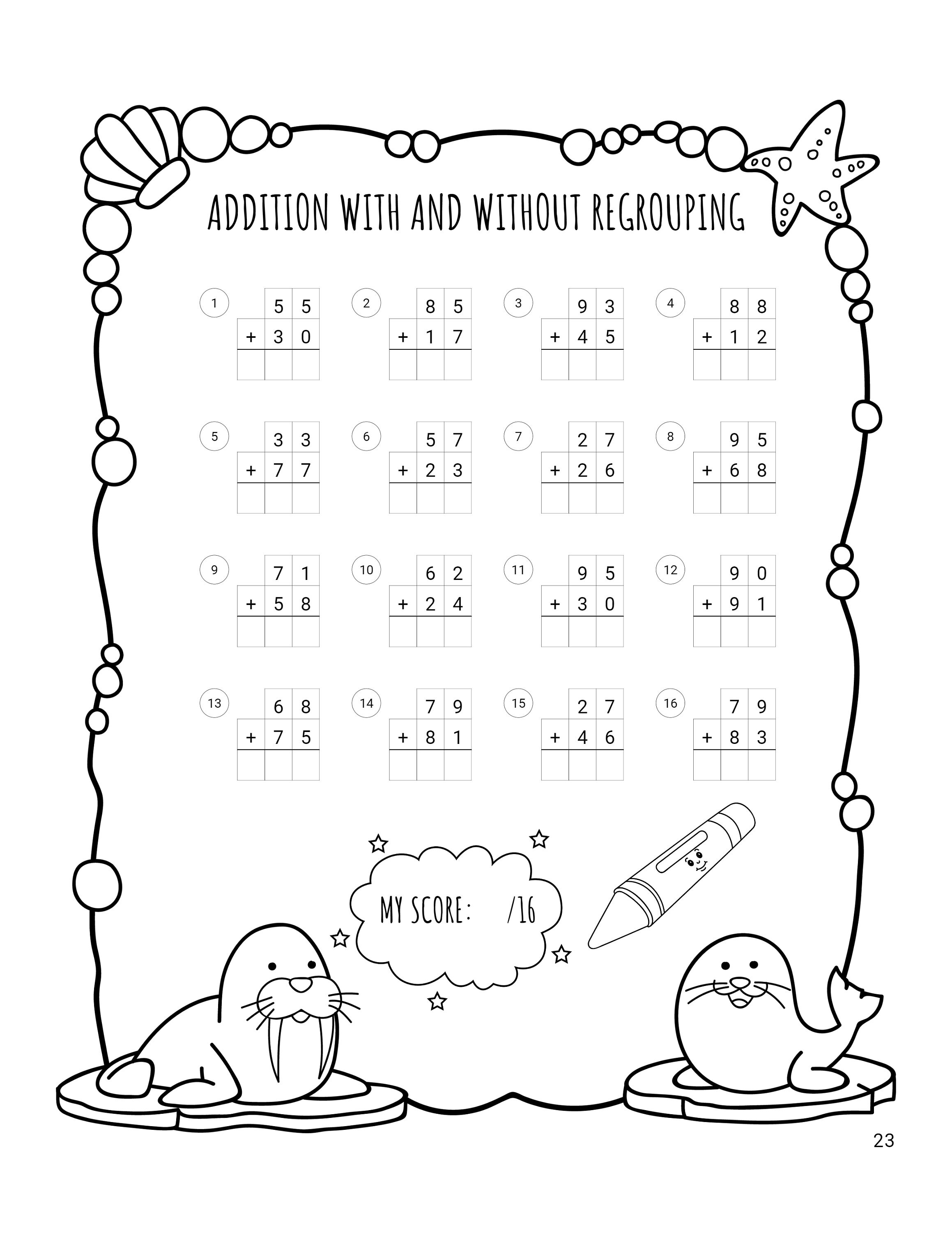 Addition and Subtraction Worksheets for Kids Grades 1-3 Double and ...