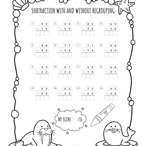 Addition and Subtraction Worksheets for Kids Grades 1-3 - Etsy