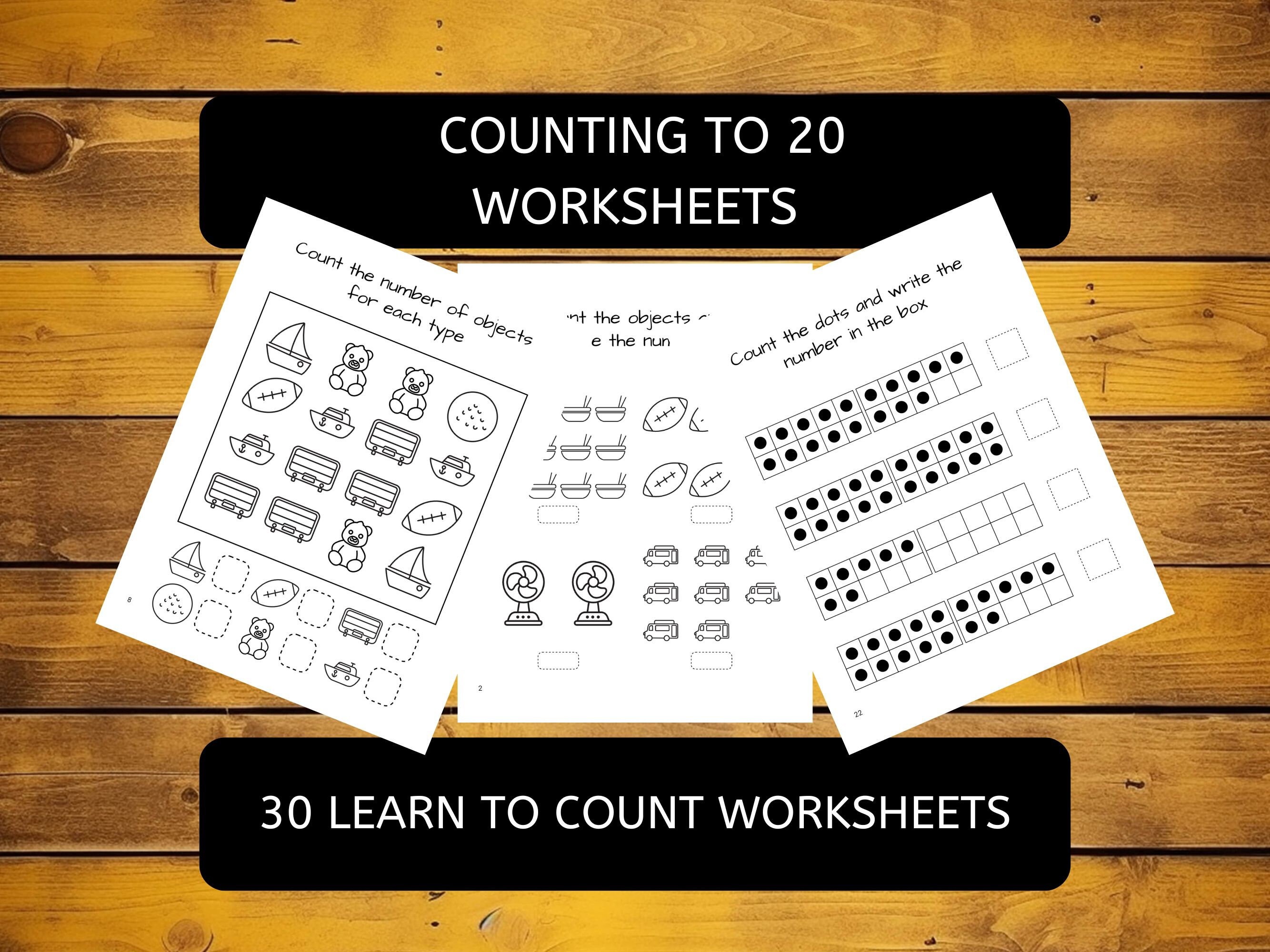 Varied Styles of Counting Worksheets for Preschool and Kindergarten ...