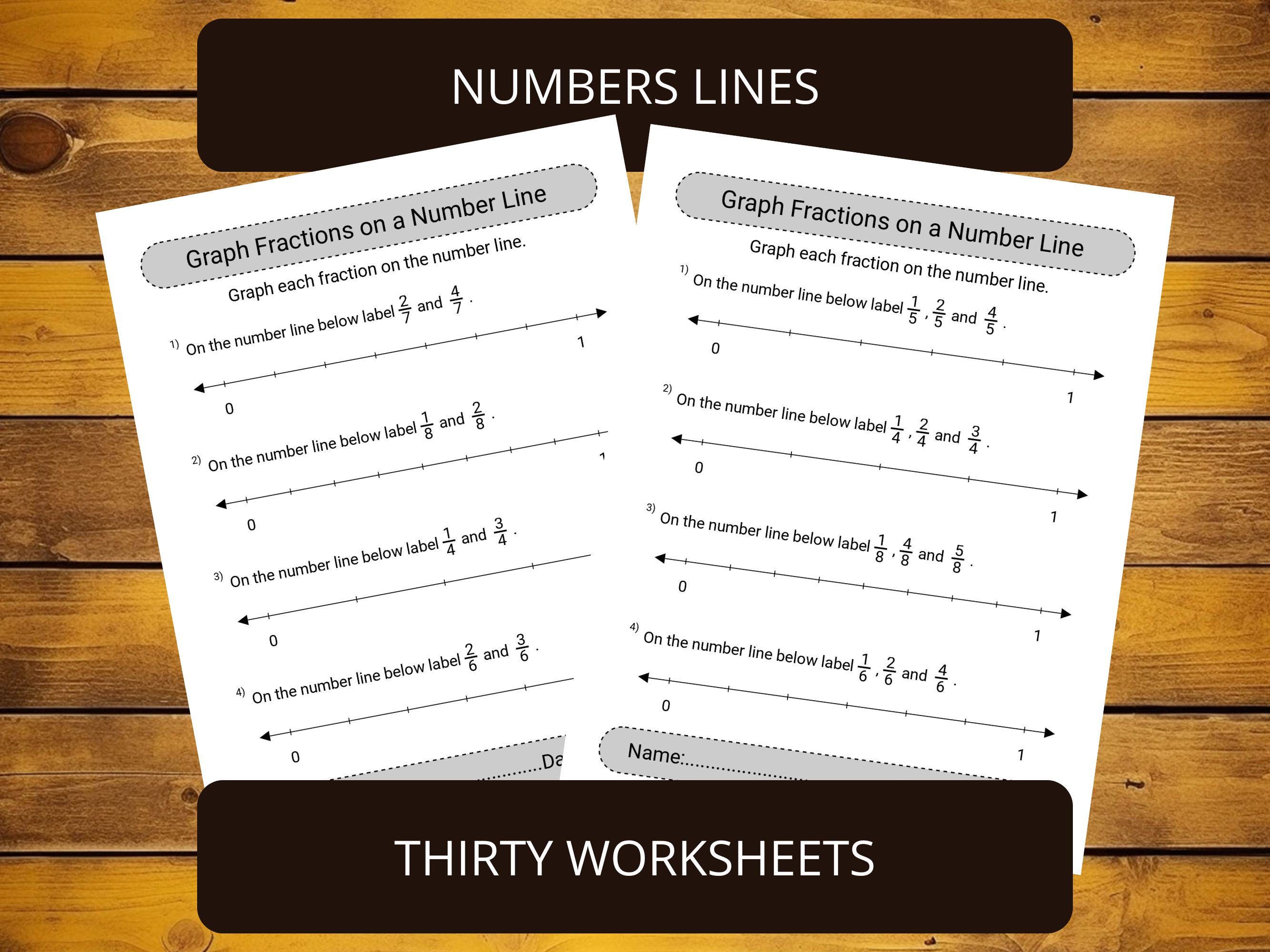Math Fractions Number Line Worksheets Grade 3 | Graph Fractions ...