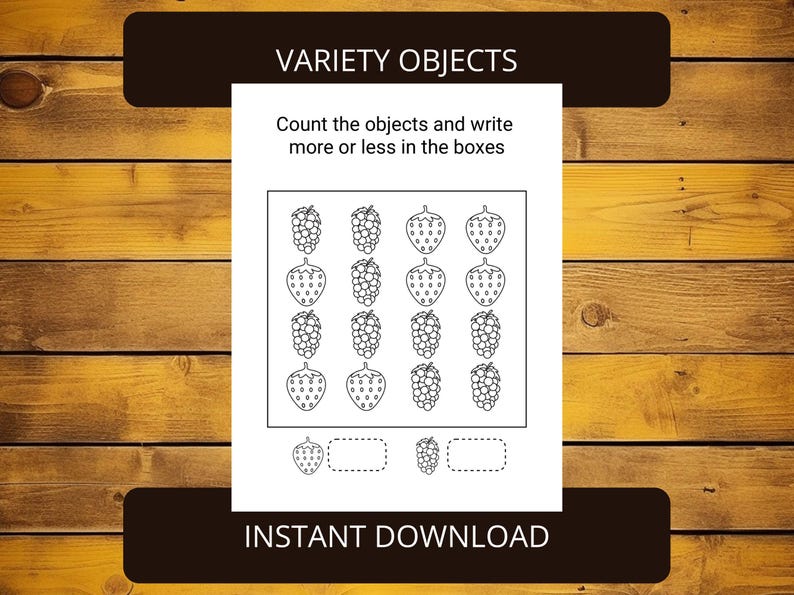 Counting Worksheets Preschool Printable | Compare Object Groups and ...