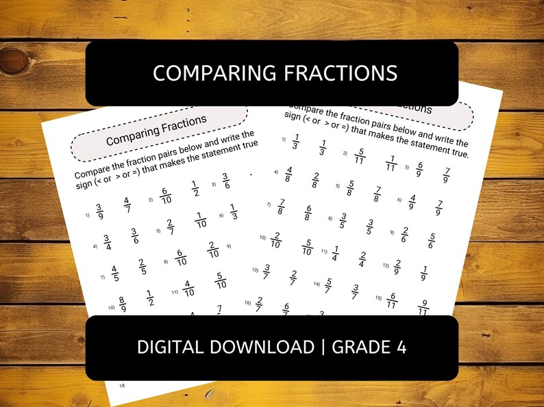 Fractions Worksheets Supplemental Practice | Math Grade 4 - Etsy