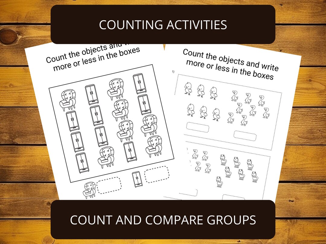 Counting Worksheets Preschool Printable | Compare Object Groups and ...