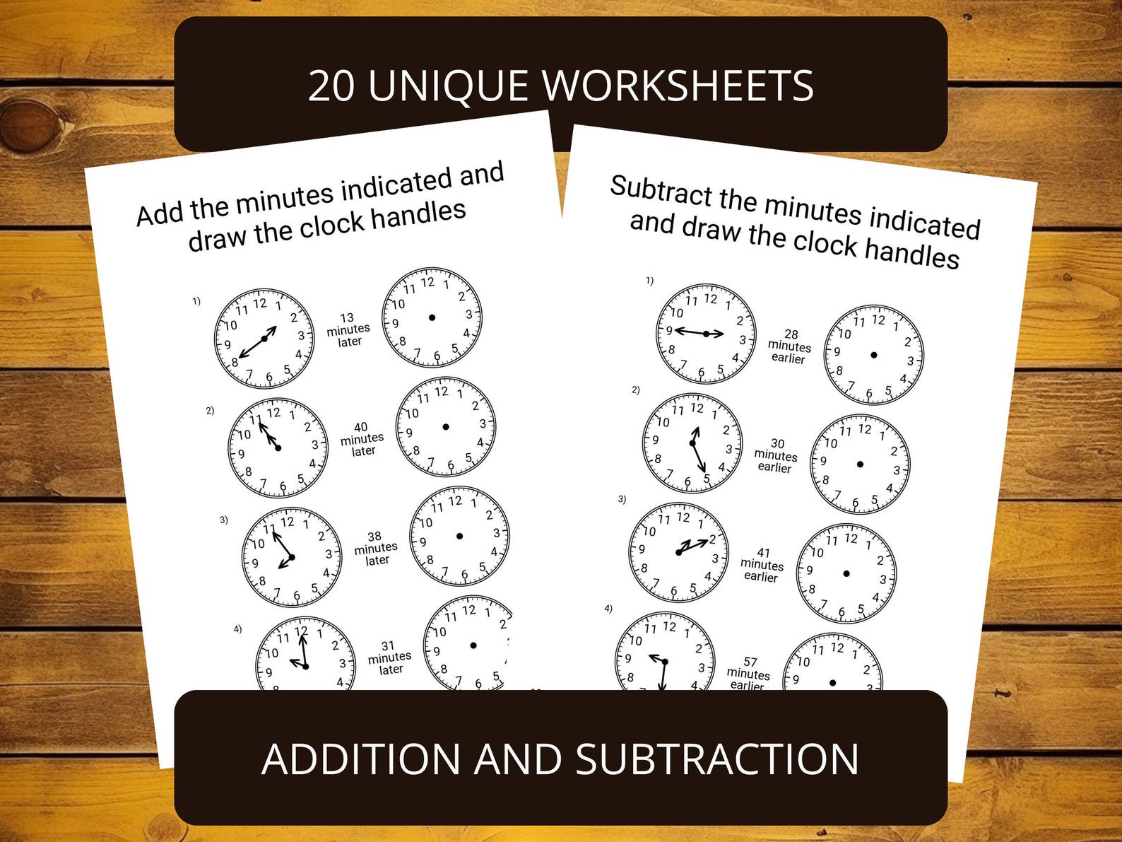 Time Addition and Subtraction Worksheets | Homeschool Printable ...