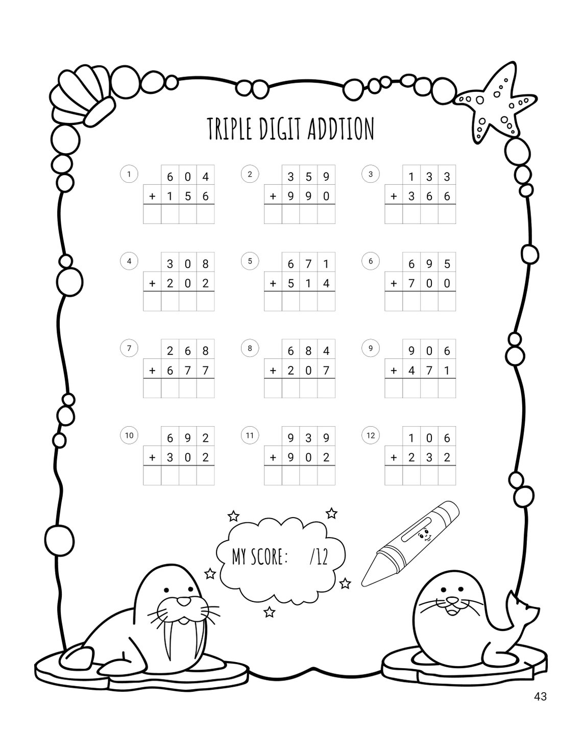 Addition and Subtraction Worksheets for Kids Grades 1-3 Double and ...