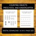 30 Printable Counting Worksheets for Preschool and Kindergarten Math - Etsy