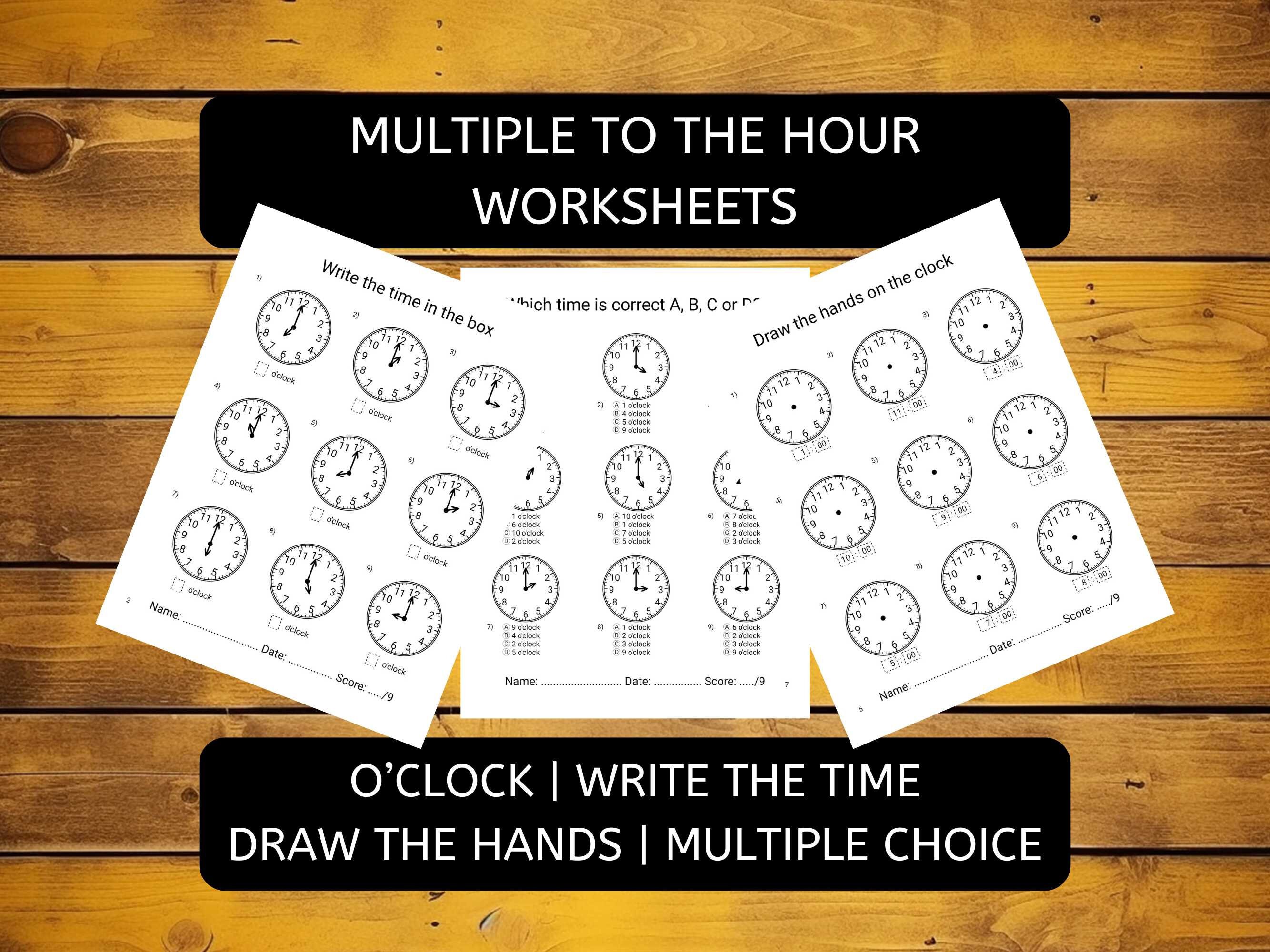 Telling Time Worksheets Grades 1-3 - Etsy