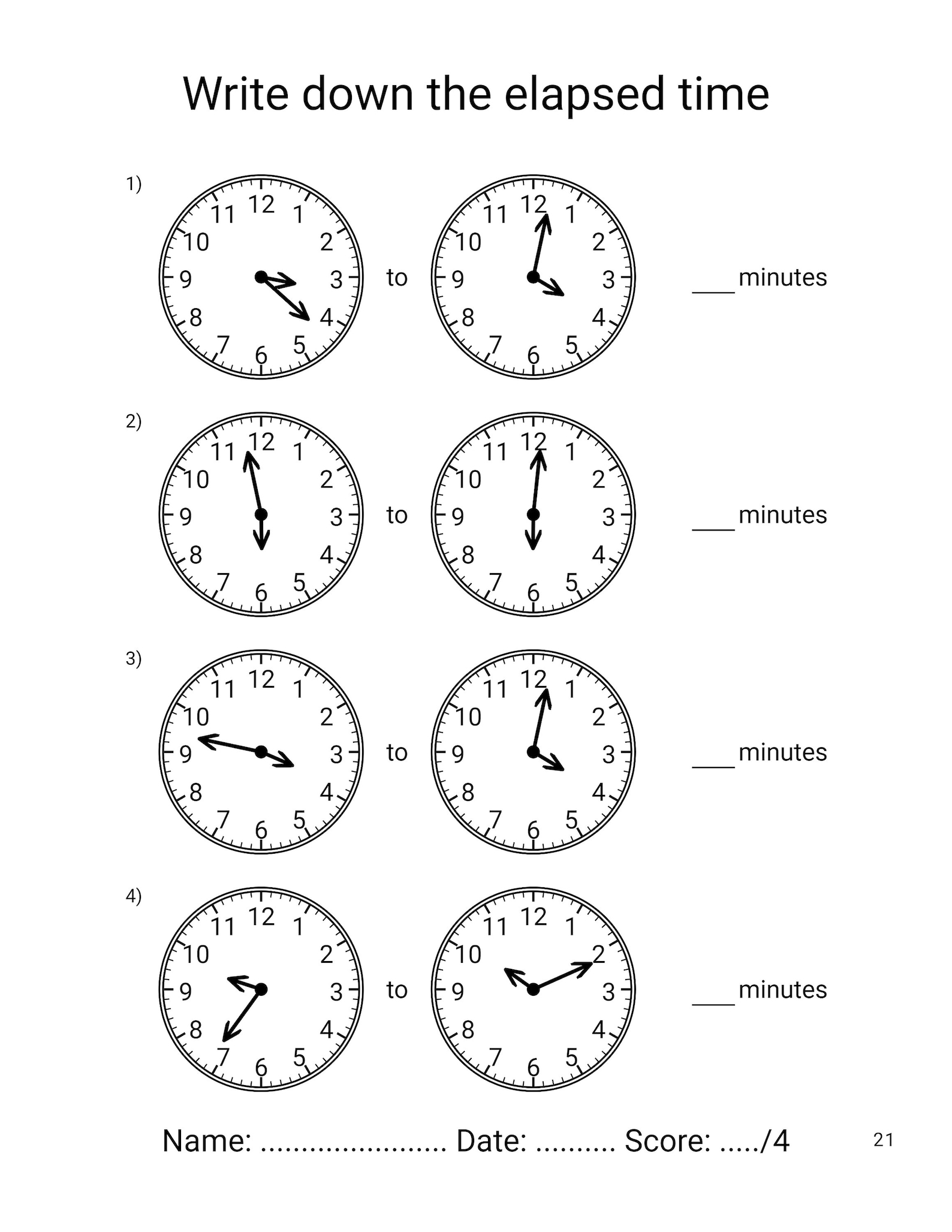 Telling Time Worksheets Grades 2-3 - Etsy