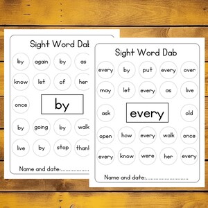 Printable Dolch Sight Words Dab It Worksheets First Grade - Etsy