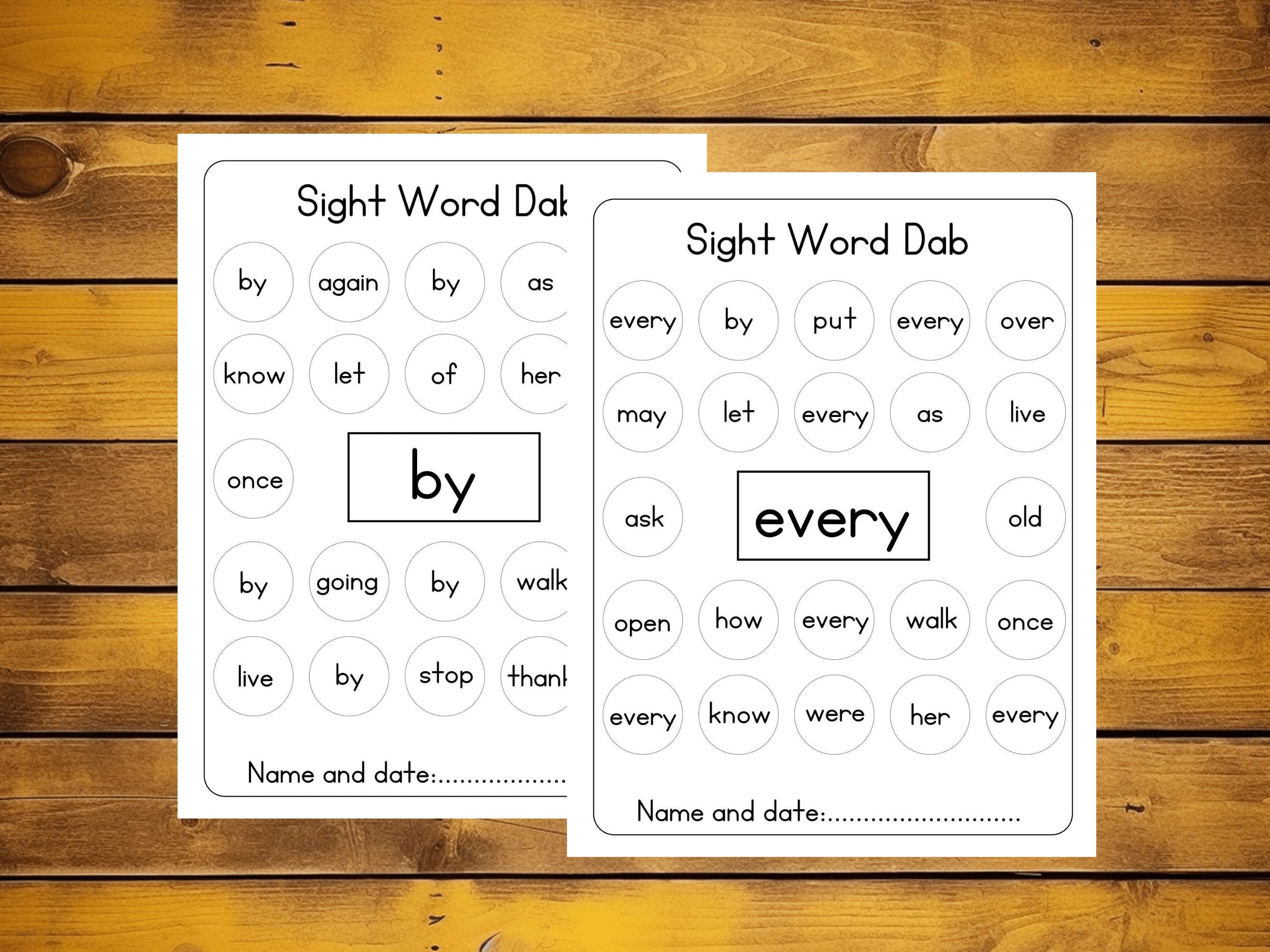 Printable Dolch Sight Words Dab It Worksheets First Grade - Etsy