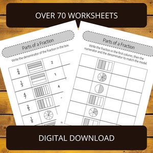 Math Fractions Worksheets Grade 3 Printable | Visual Models ...