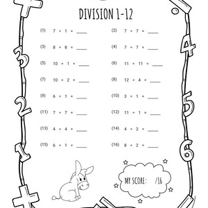 40 Printable Math Worksheets Multiplication and Division - Etsy