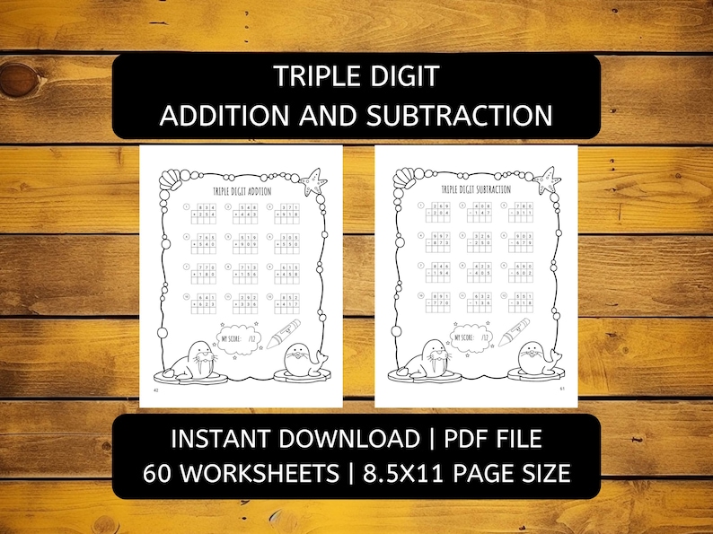 Addition and Subtraction Worksheets for Kids Grades 1-3 | Double and ...