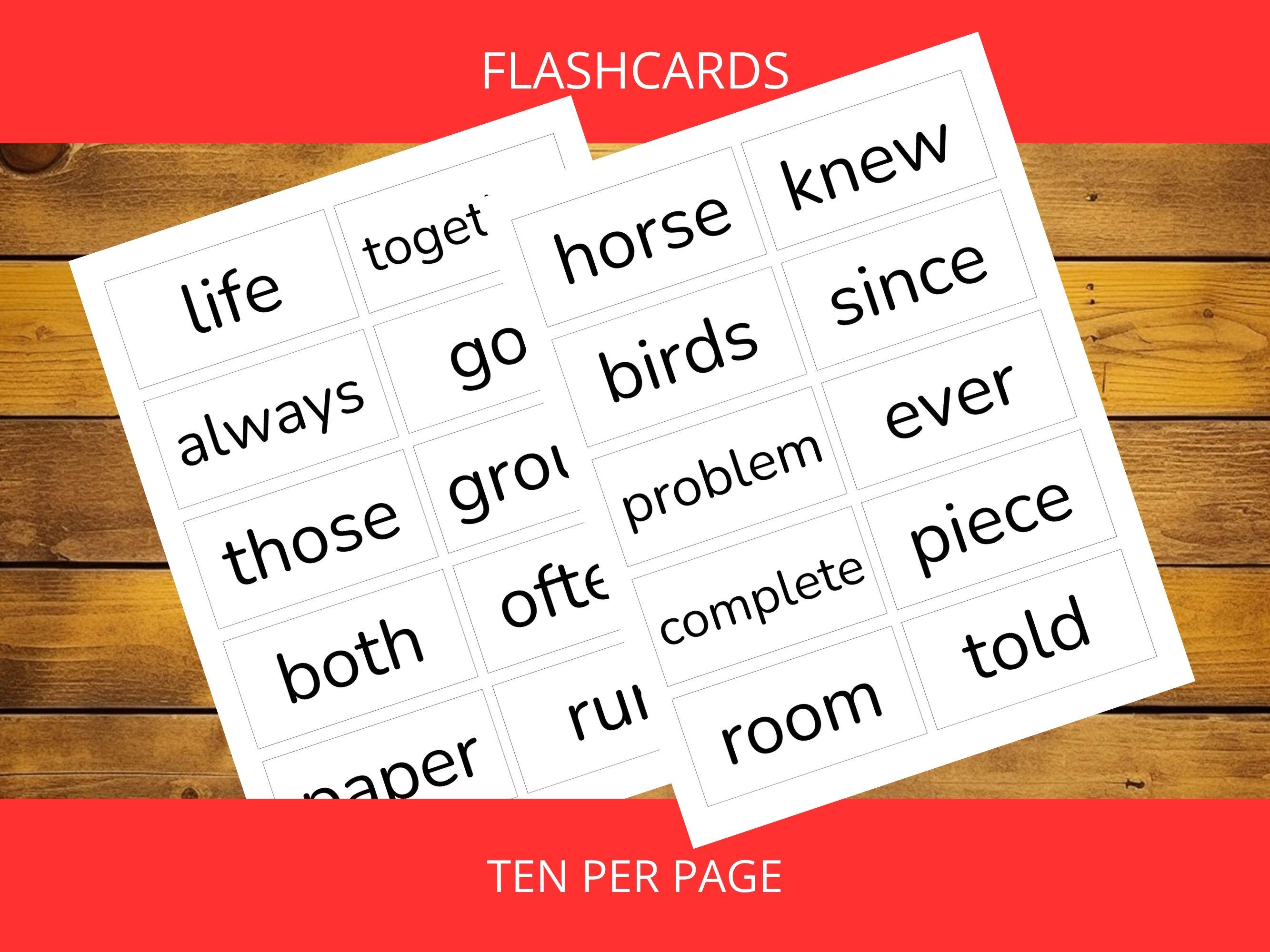 Fry Sight Words Flashcards Printable Bundle First-tenth Hundred | High ...