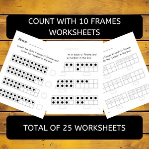 Counting Using Ten Frames for Preschool Numbers to 20 | Math Worksheets ...