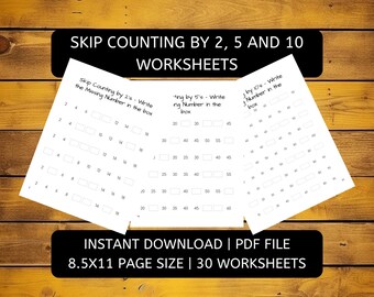 Skip Counting Puzzles, Montessori Counting Printables for Kindergarten ...