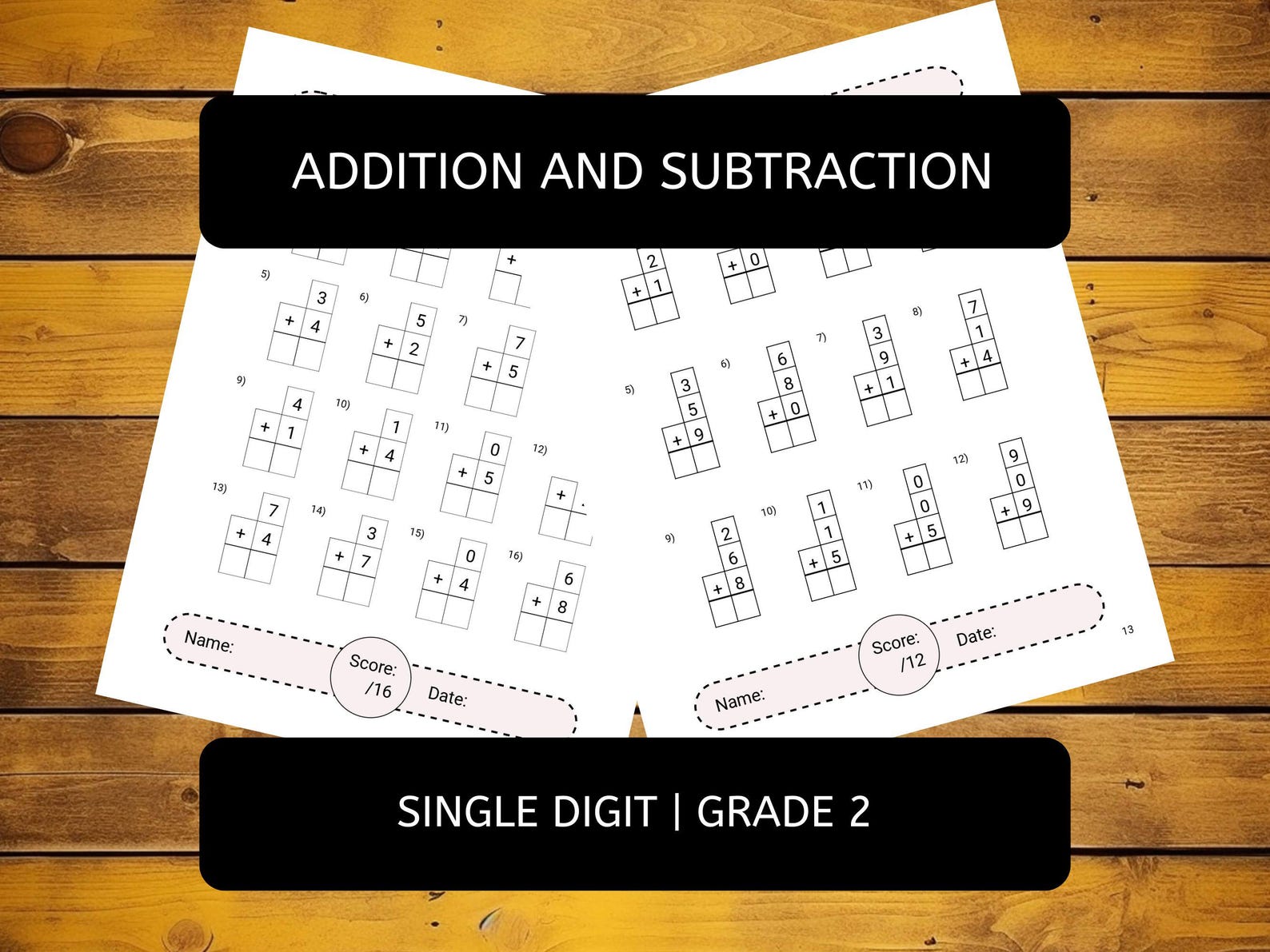 Math Addition and Subtraction Worksheets | Single, Double and Triple ...